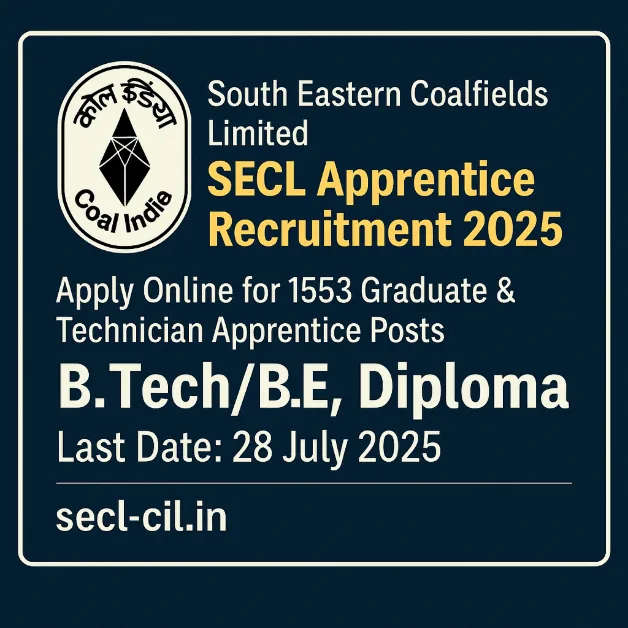 SECL Apprentice Recruitment 2025 – Apply Online for 1553 Graduate ...