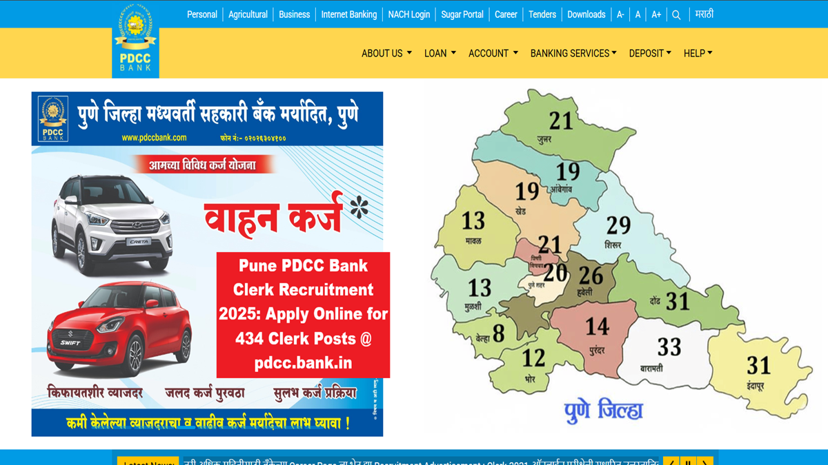 Pune PDCC Bank Clerk Recruitment 2025 Apply Online for 434 Posts