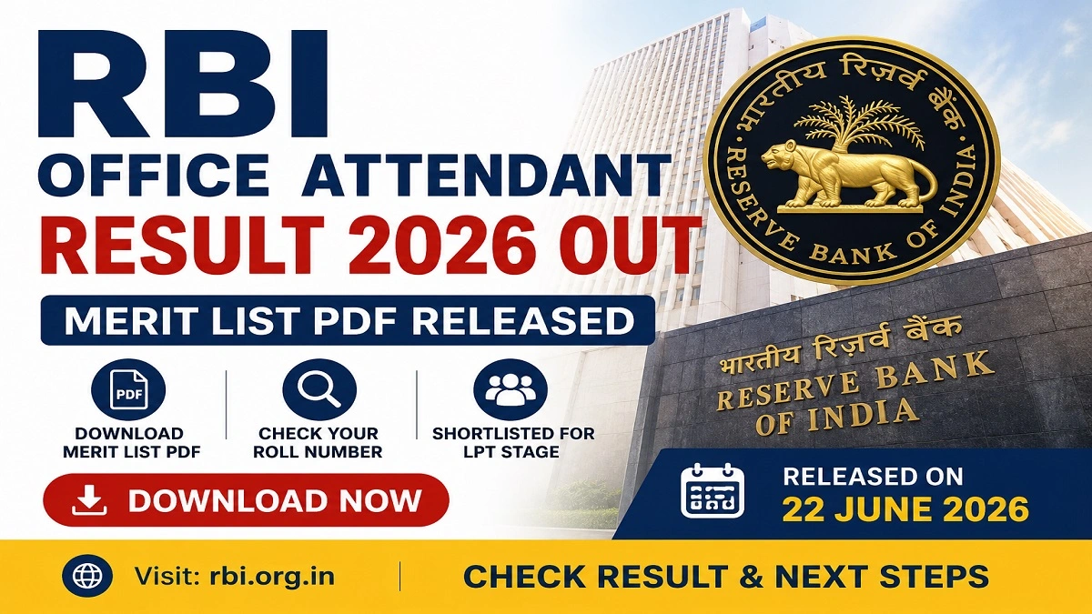 RBI Office Attendant Result 2026 Out – Download Merit List PDF & Check ...