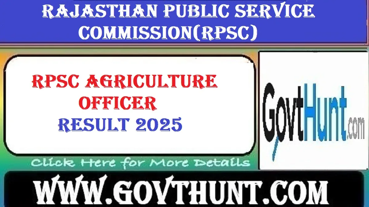 RPSC Agriculture Officer Result 2025 Out – Download PDF
