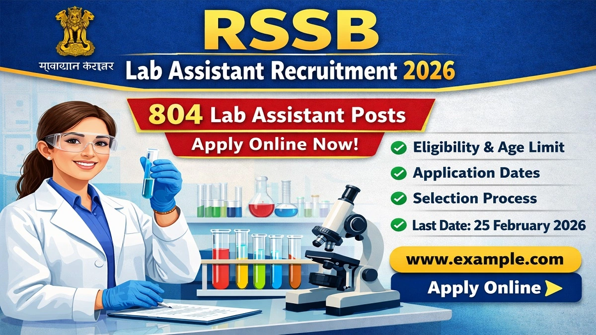 RSSB Lab Assistant Recruitment 2026 Apply Online for 804 Posts