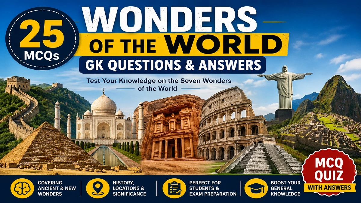 25 Wonders of the World GK Questions and Answers with MCQs for Students